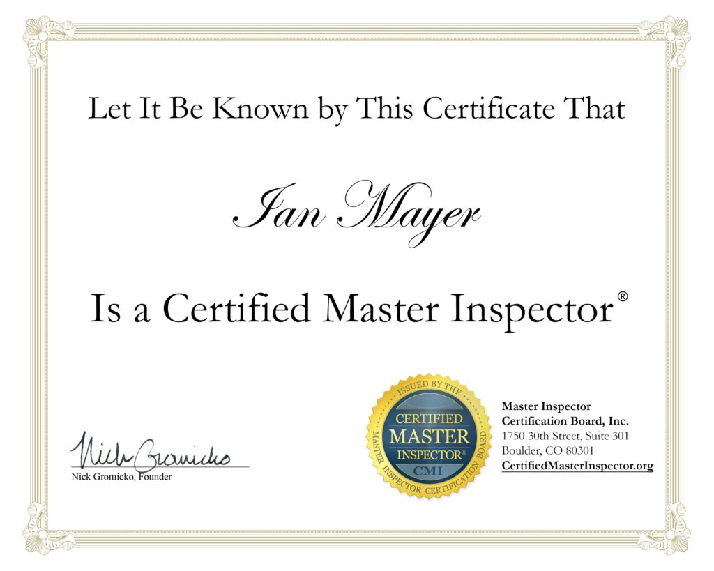 Certified Master Inspector - IM Home Inspections