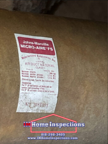 Fiber_Glass_Duct_label - IM Home Inspections